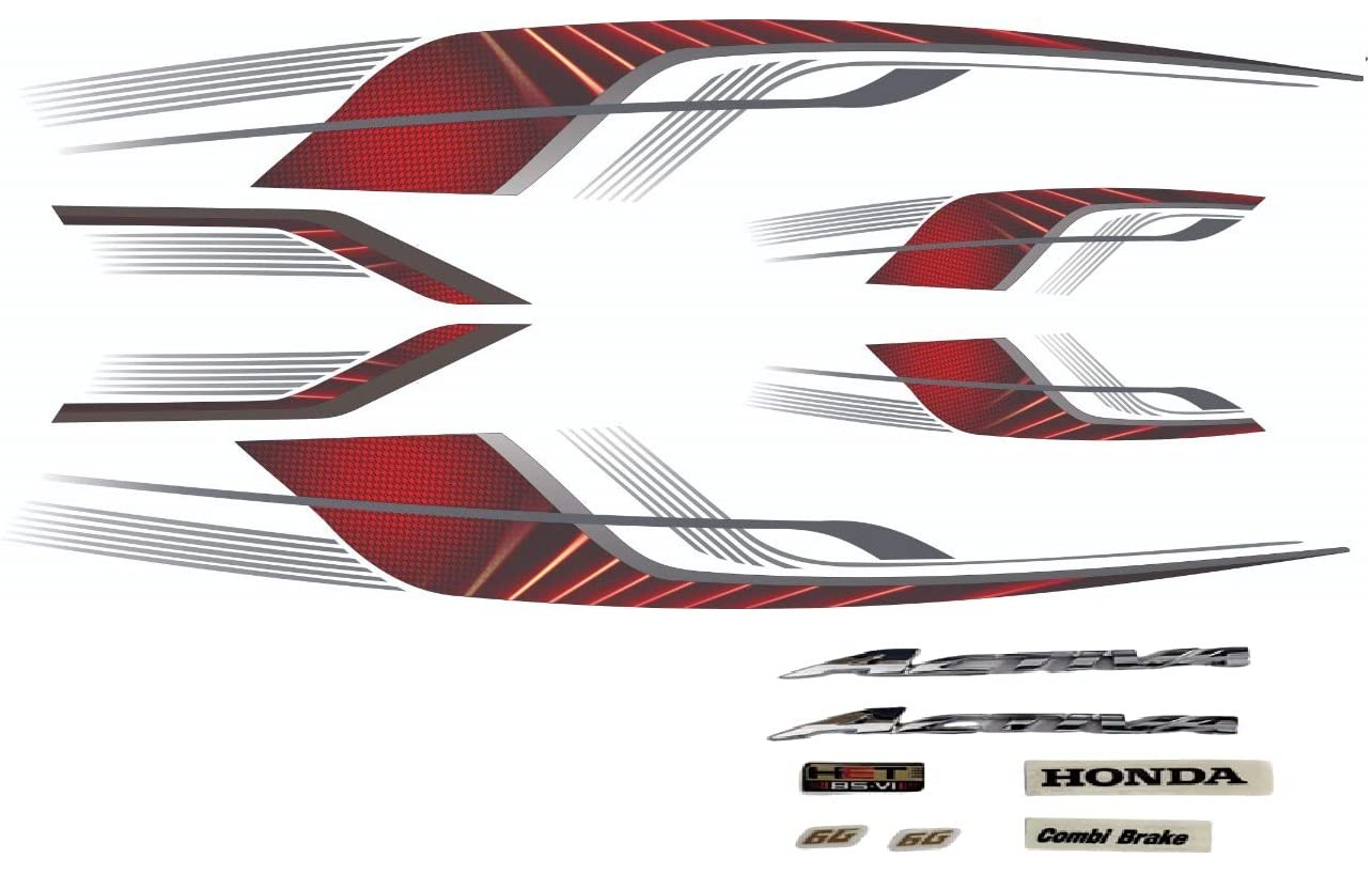 JUST RIDER Graphic/Decal/Sticker for Activa with 2 pcs Scooter Emblem ...