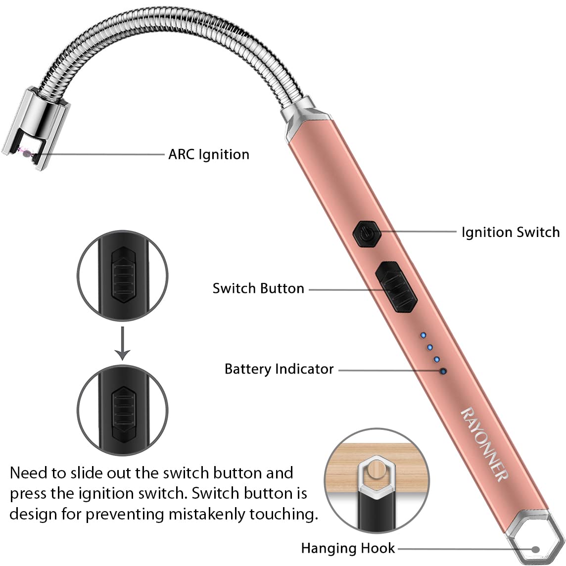 Snapklik.com : RAYONNER Electric Candle Lighter Long Flexible Neck ...