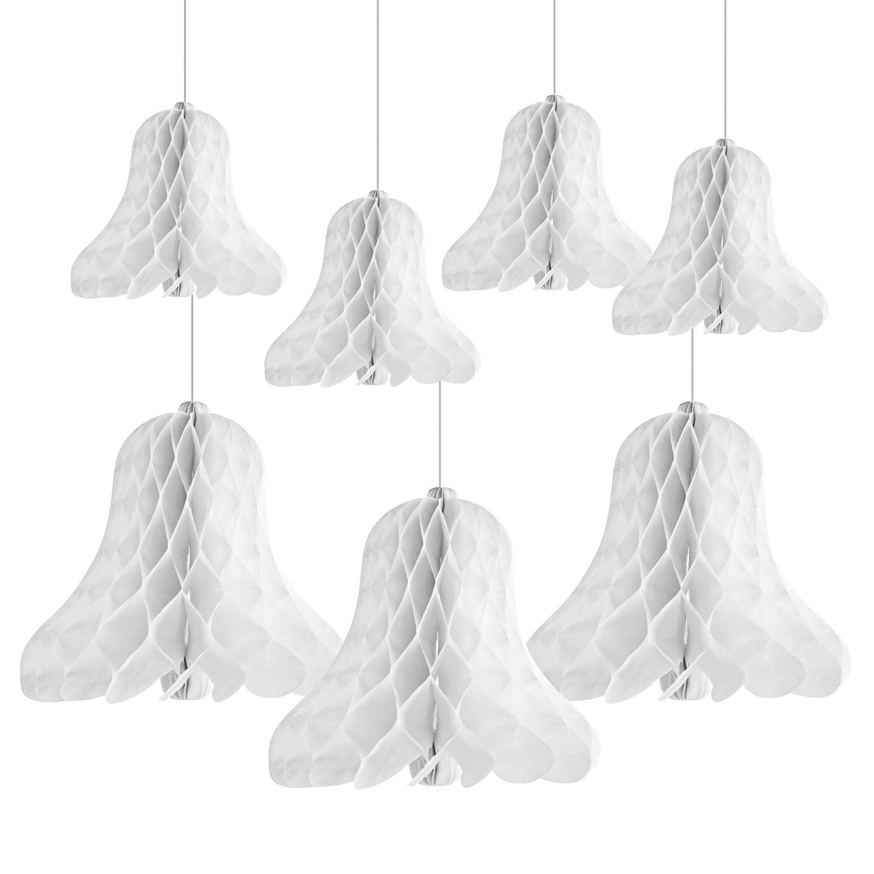 Amazon.com: HUIANER White Honeycomb Bells 7pcs Christmas Wedding Bells ...