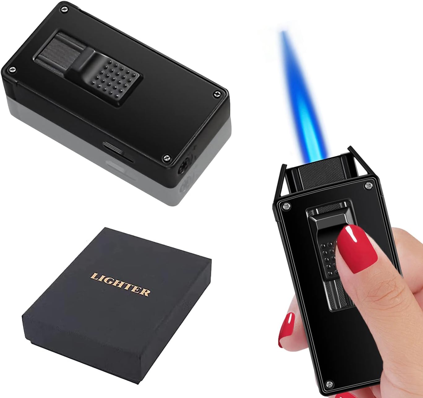 Amazon.com: Torch Lighter, Blue Jet Flame Lighter with Visible Gas ...