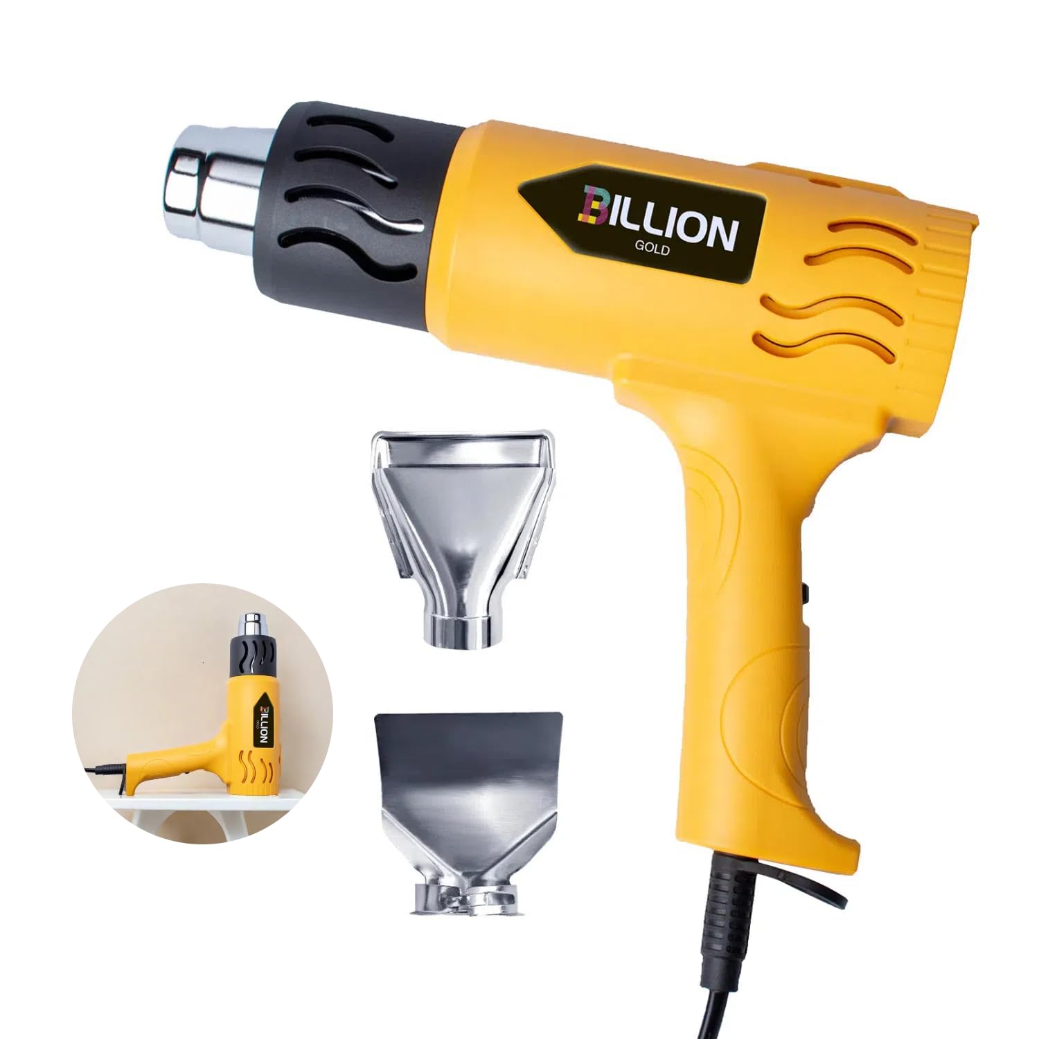 BILLION GOLD 1800W Professional Heat Gun w/Overload Protection, 300 ...