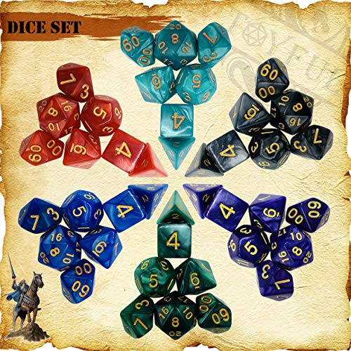 Snapklik.com : 6 Sets DND Dice Polyhedral Dice Dungeons And Dragons Rolling Dice For RPG MTG ...