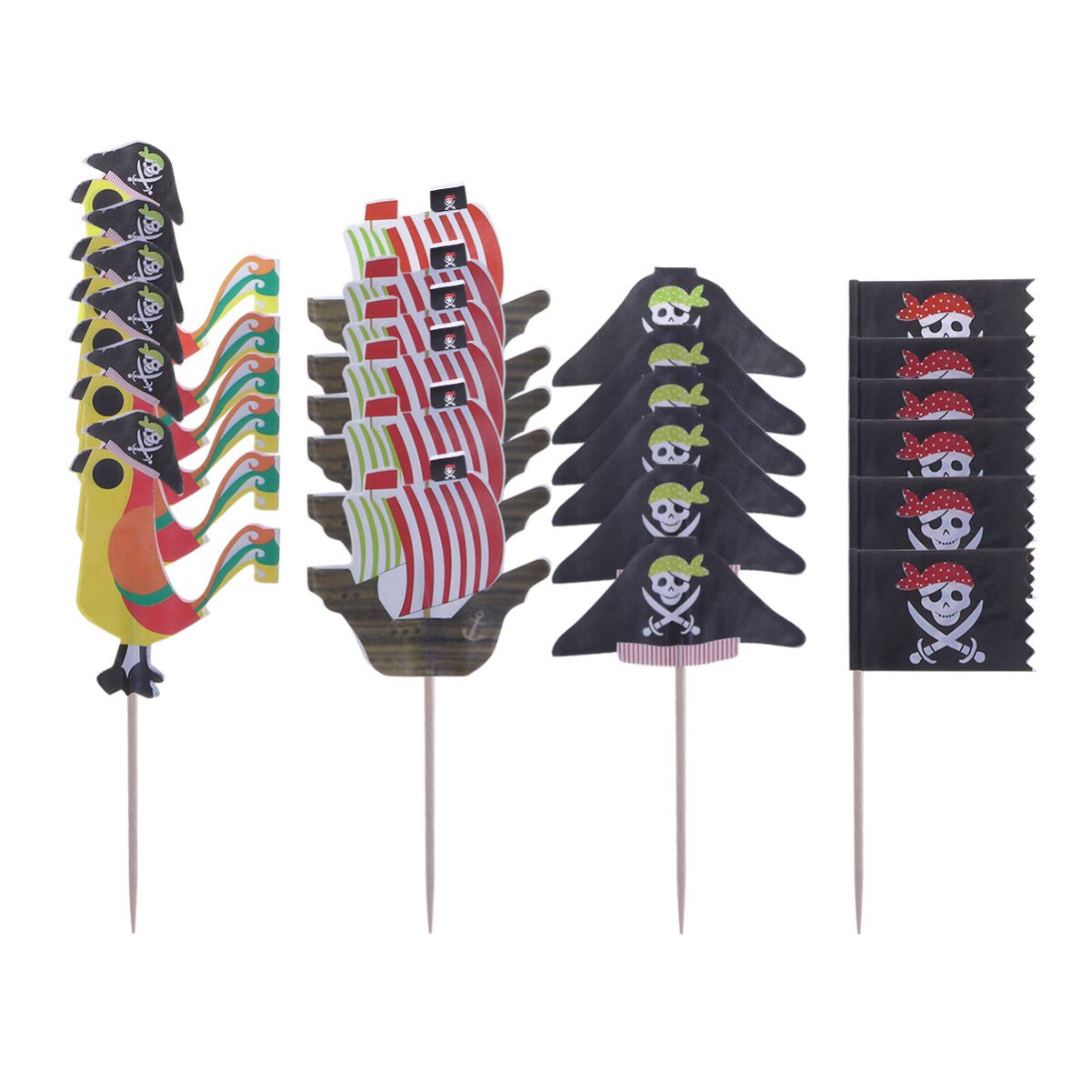 FOMIYES 100pcs Pirate Theme Cake Toppers Pirate Cake Cupcake Topper ...