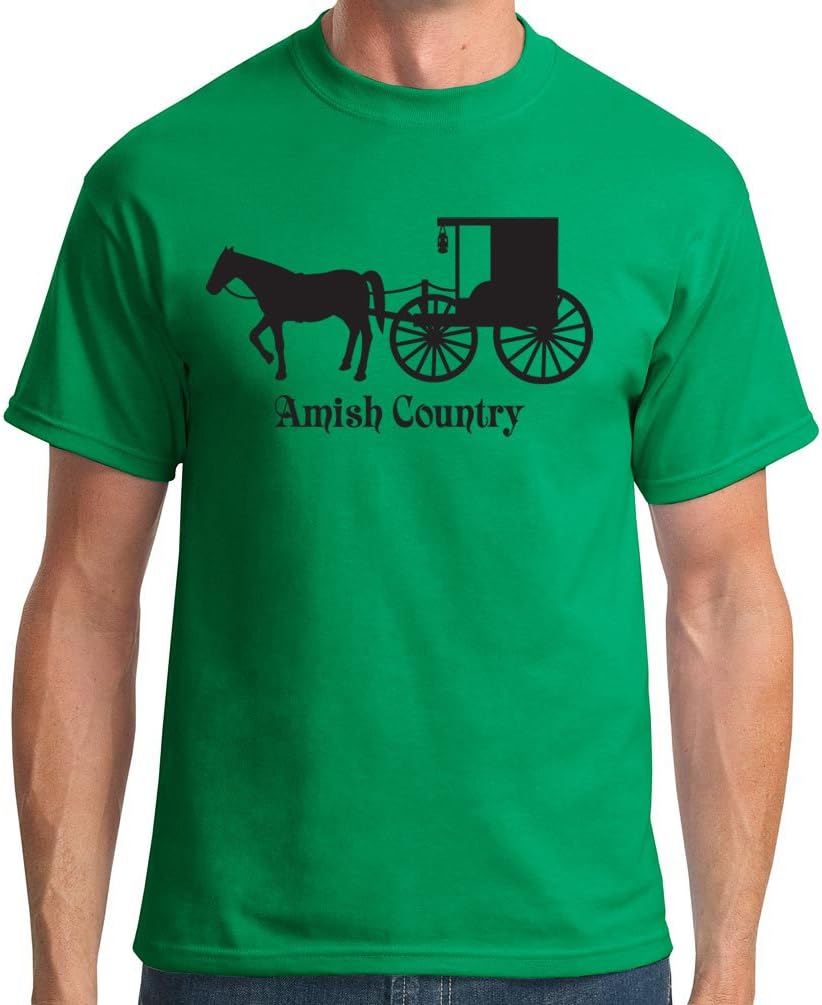 Amazon.com: Tall Mens Amish Country Graphic Tee, 2XTall, Kelly Green ...
