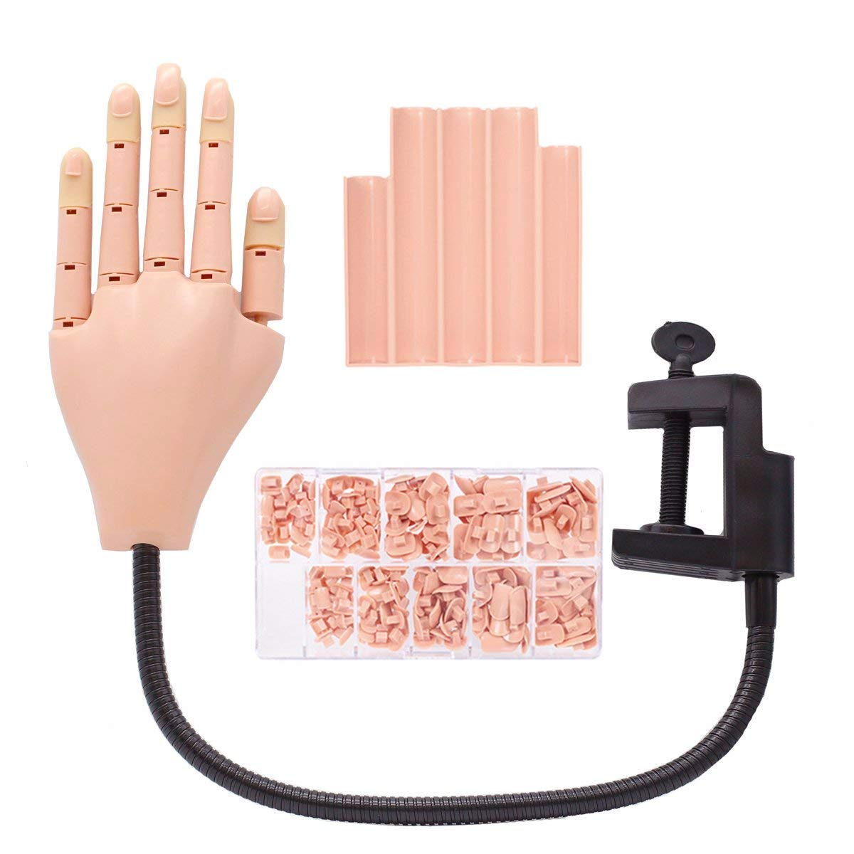 Amazon.com: Nail art practicet trainer hand plastic flexible nail ...