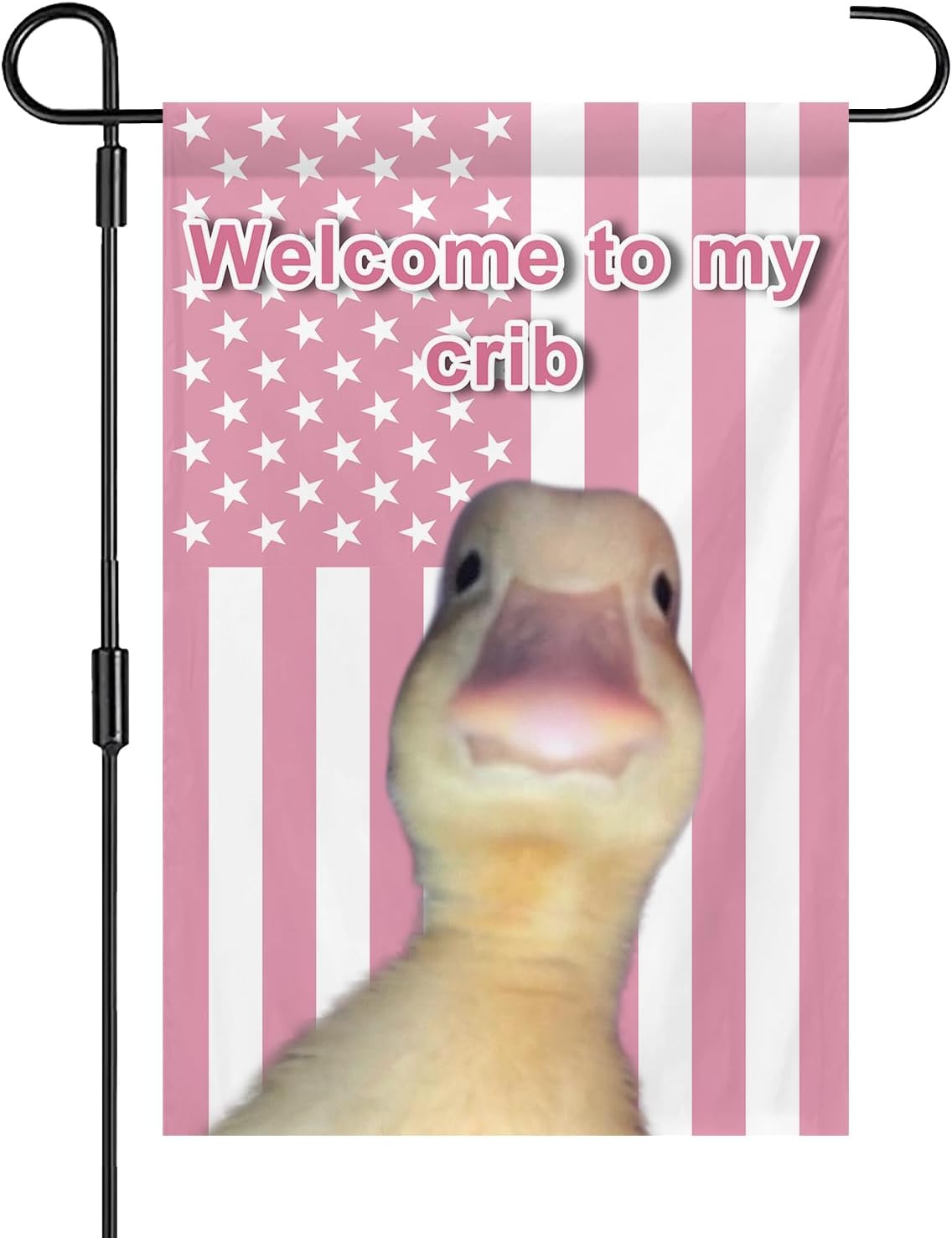 Amazon.com: Welcome to My Crib Pink Duck Garden Flag 12x18 Inch Welcome ...