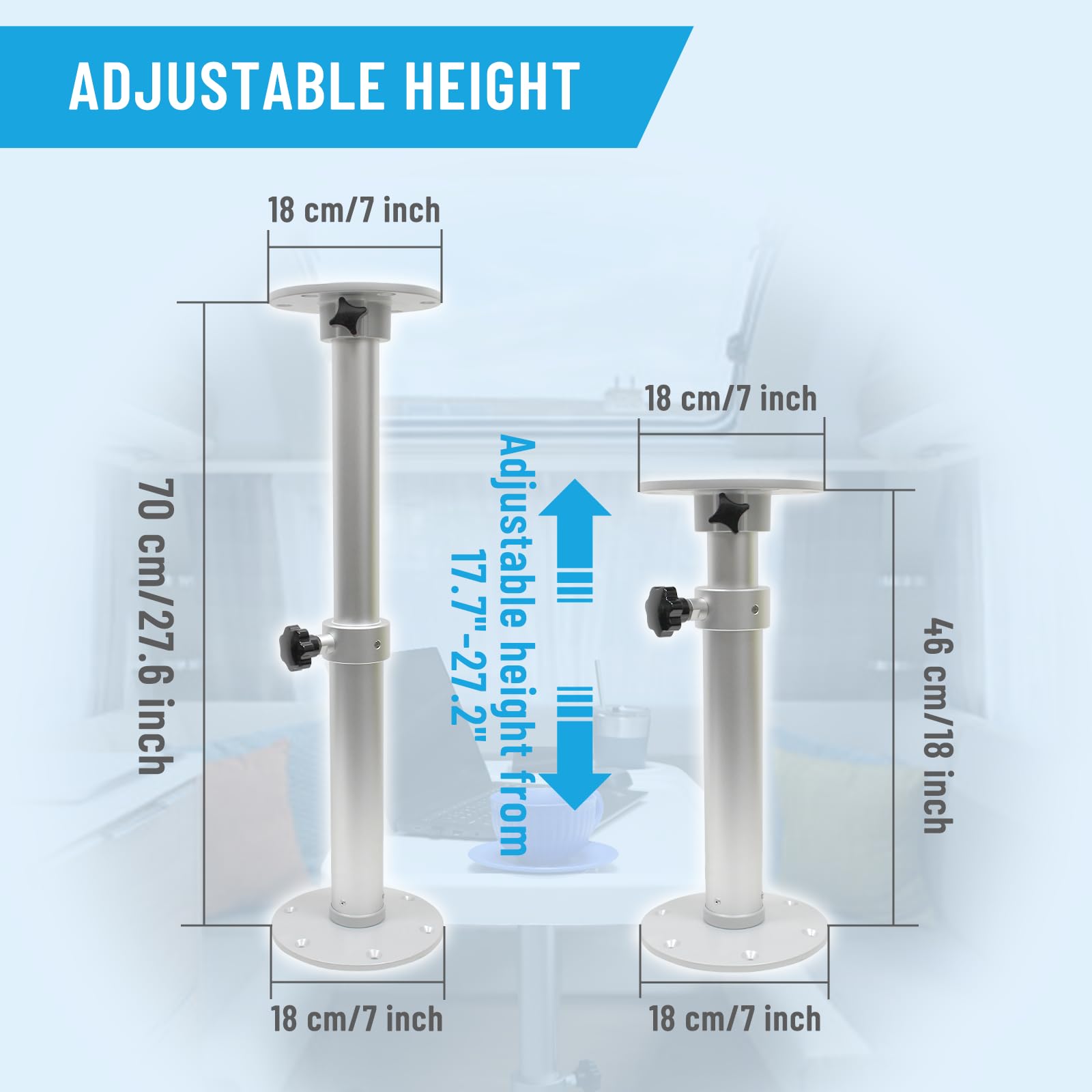 Snapklik.com : RV Adjustable Table Leg Base Aluminum RV Table Legs ...