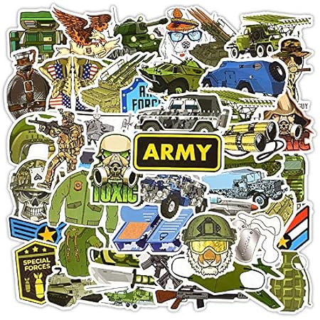Amazon.com: 50 Pcs Military Stickers| Army Waterproof Vinyl Stickers ...
