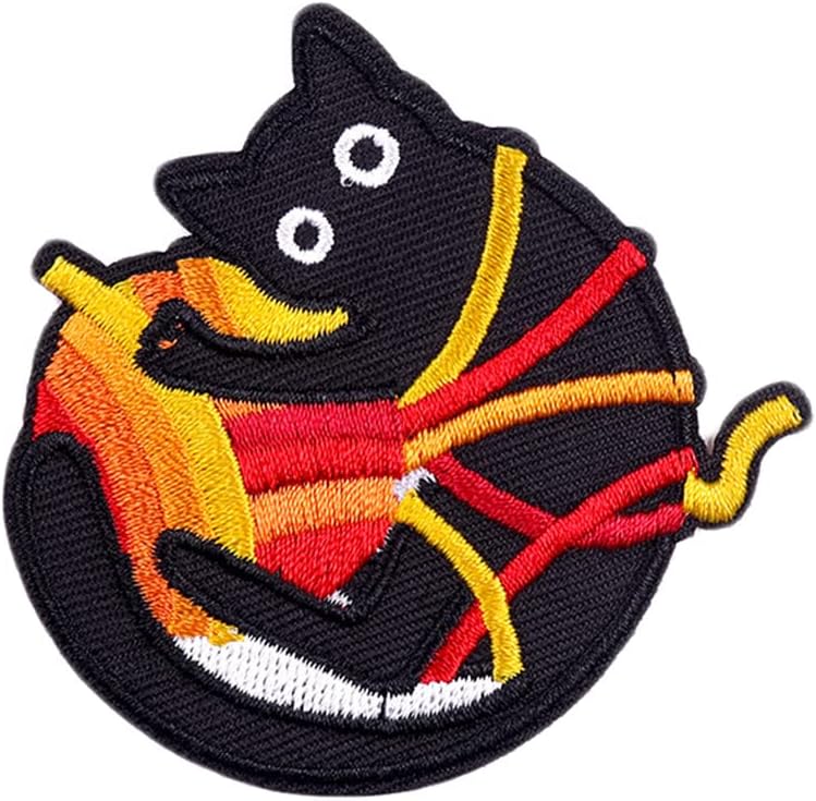 Amazon.com: Cat Embroidery Patch Cute Animal Cats Embroidery Clothes ...