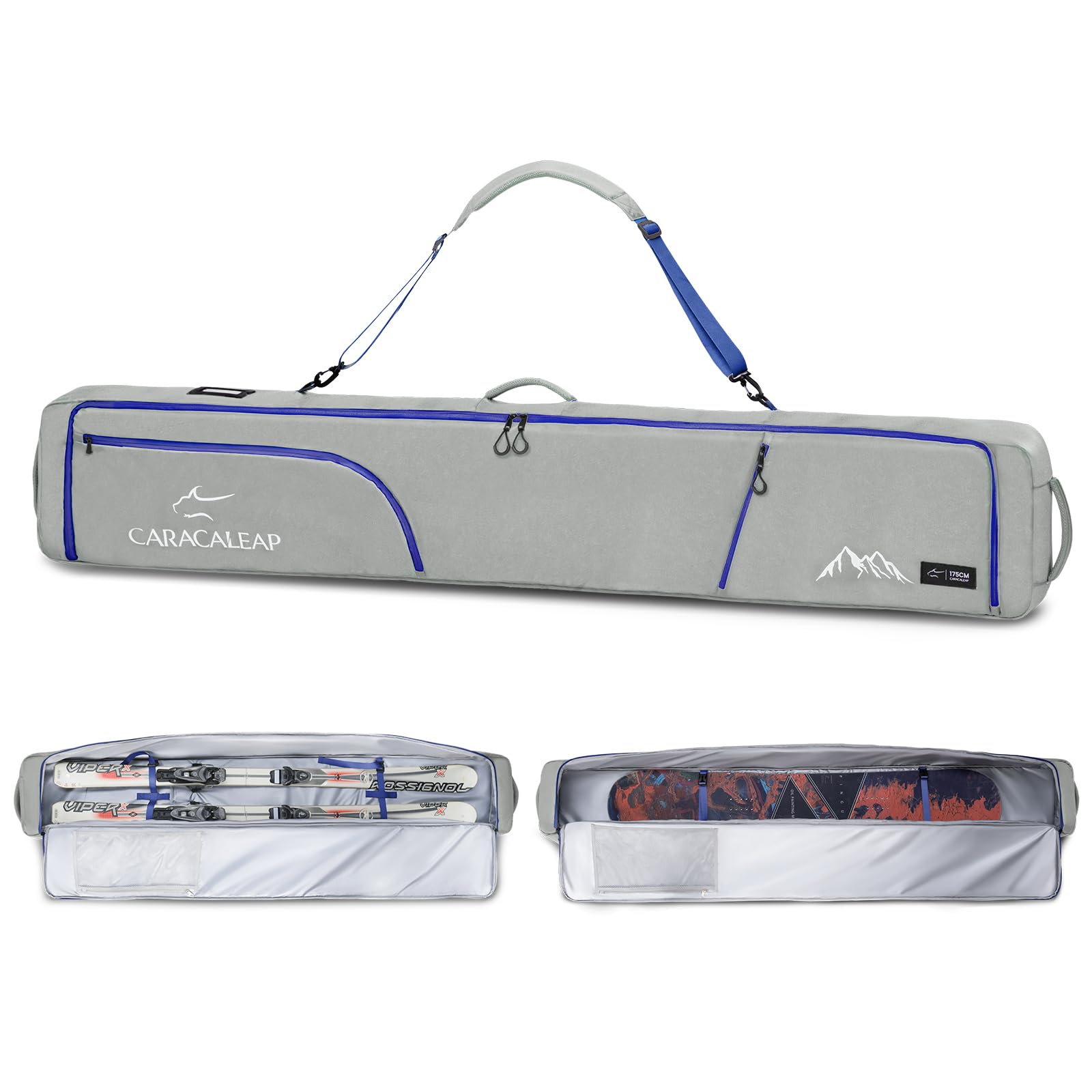 Ski Snowboard Bag Fully Padded for Air Travel, Extra Large Snowboard ...