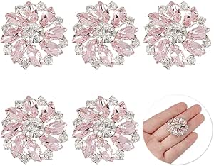 Amazon.com: FINGERINSPIRE 6 PCS Shiny Flower Rhinestone Buttons - 1 ...
