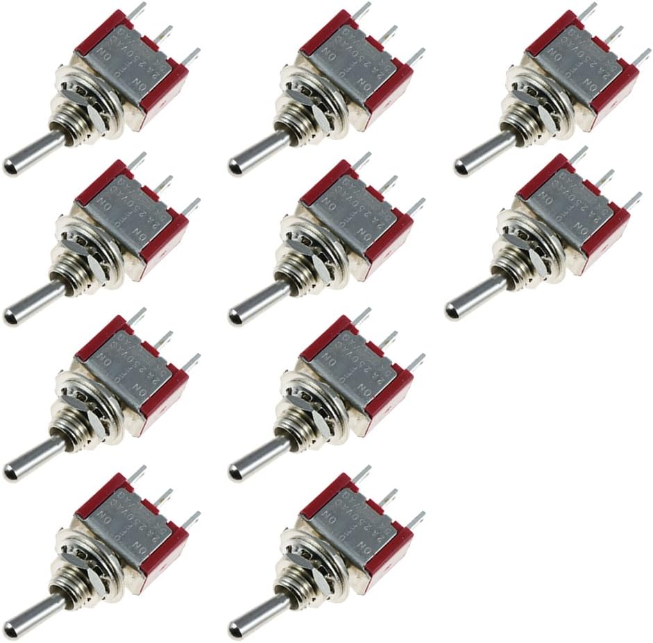 ELEAR 10 Stuks Mini Tuimelschakelaar Momentschakelaar Schakelaar 3 Pins ...