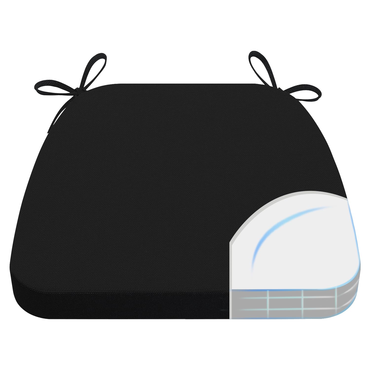 Amazon.com: AAAAAcessories D-Shaped 2'' Thick Chair Cushions, Removable ...