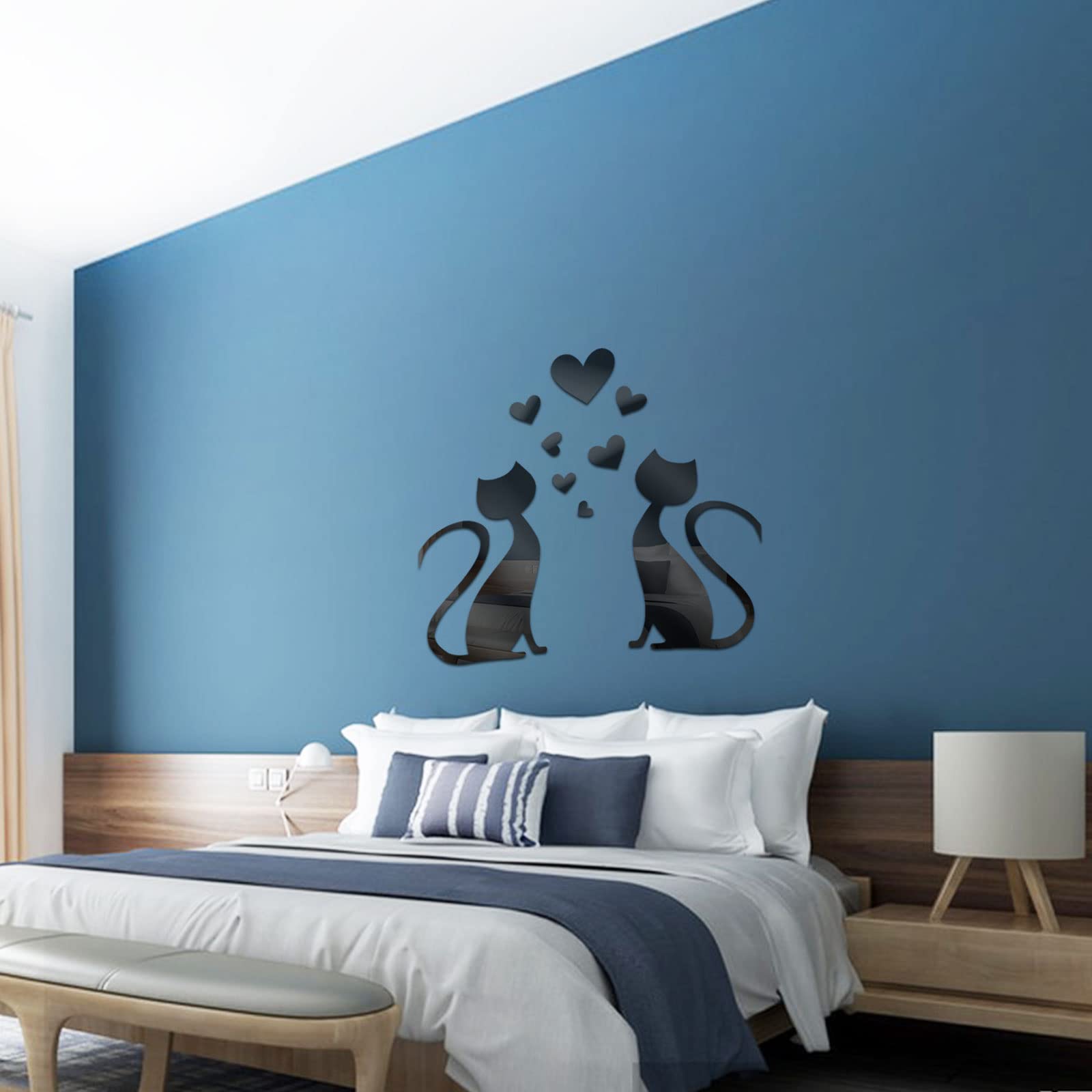 Snapklik.com : Cat Couples Wall Decor Minimalist Cat Wall Art Black ...