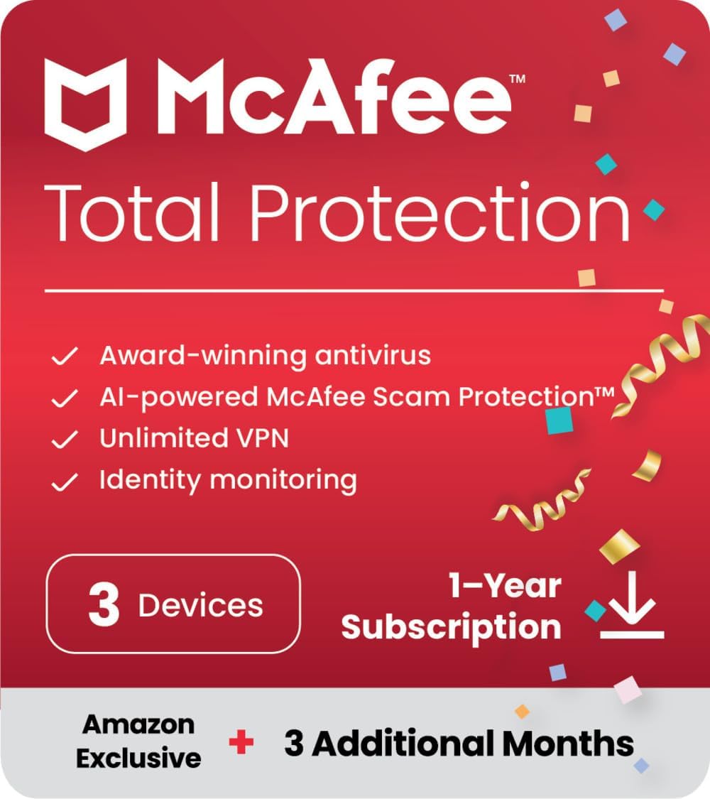 Amazon.com: McAfee Total Protection 2024 Ready | 3 Devices | 15 Month ...