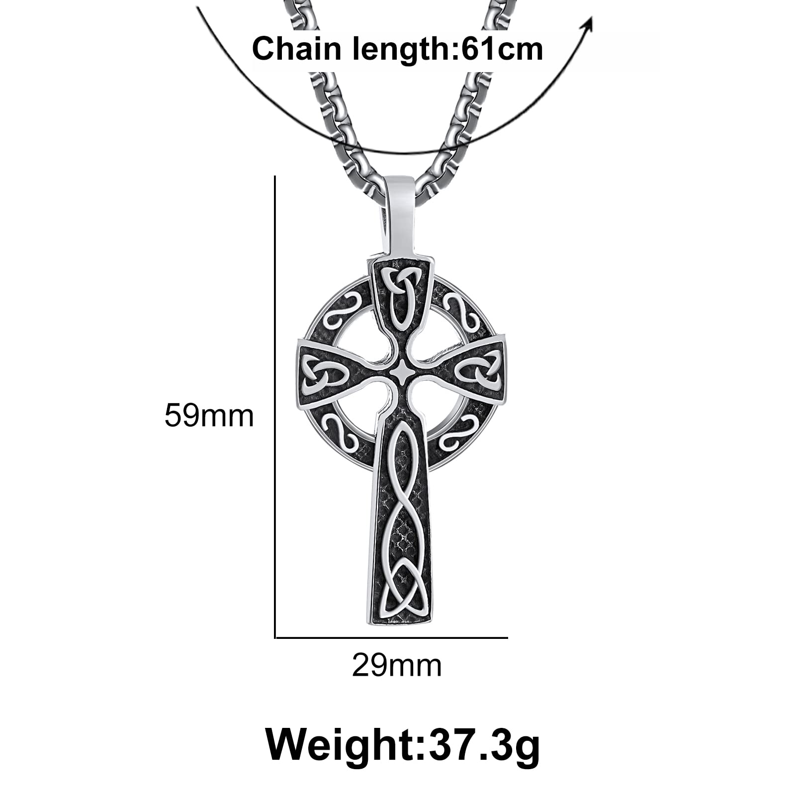 Snapklik.com : KOMI Celtic Cross Necklace For Men Stainless Steel ...
