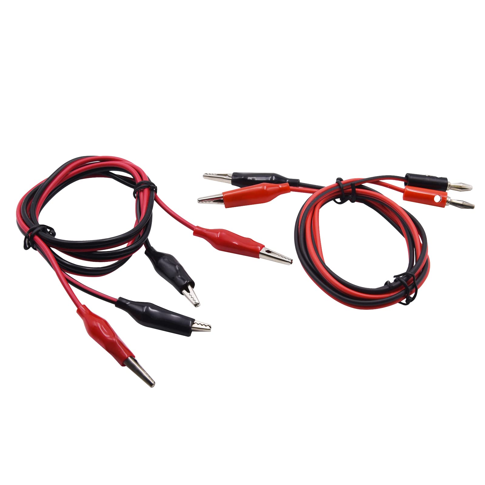 Snapklik.com : 1M 1 Red And 1 Black 2 Wire Alligator Clips To ...