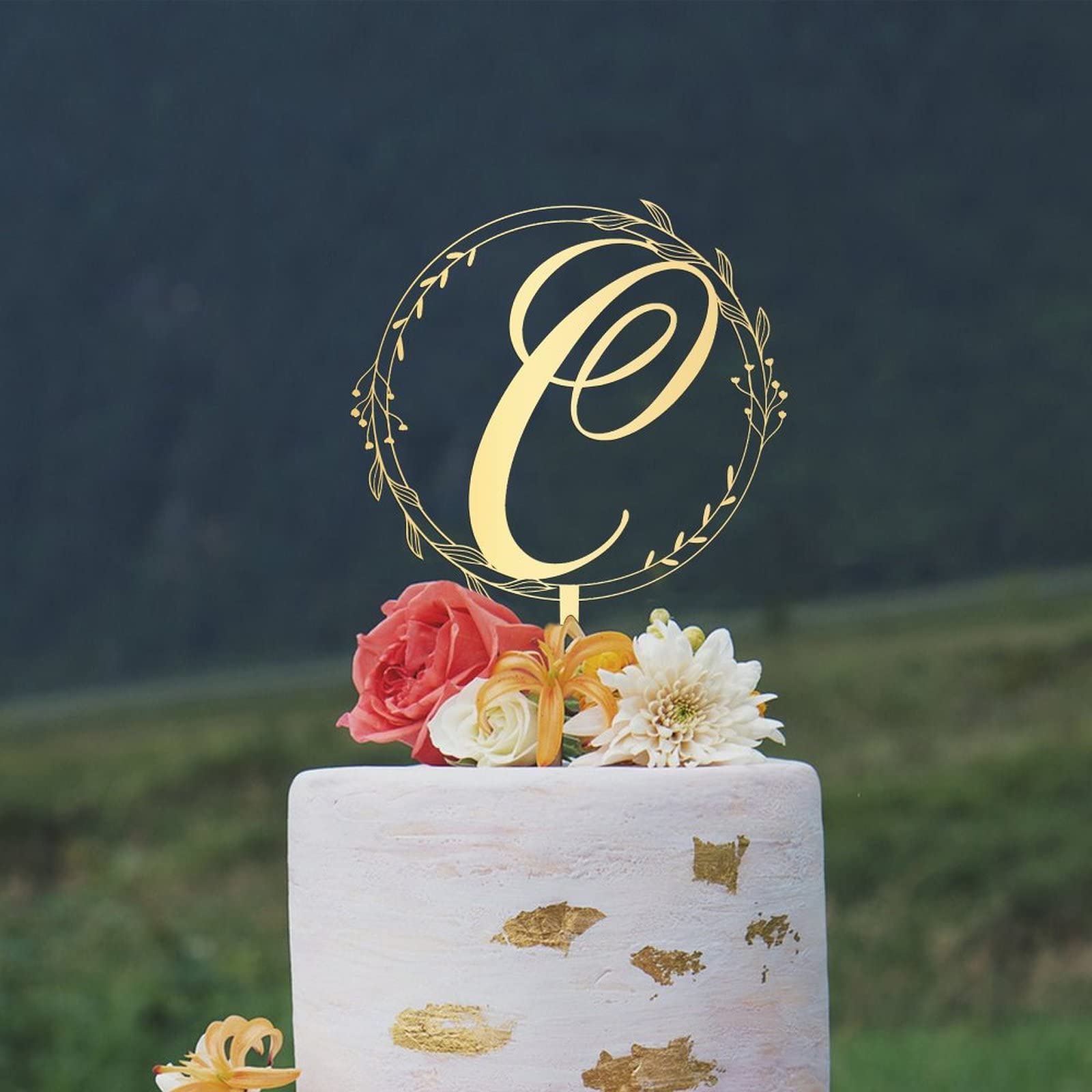 Gold Monogram Cake Toppers Wholesale Free Tracked Mailing!