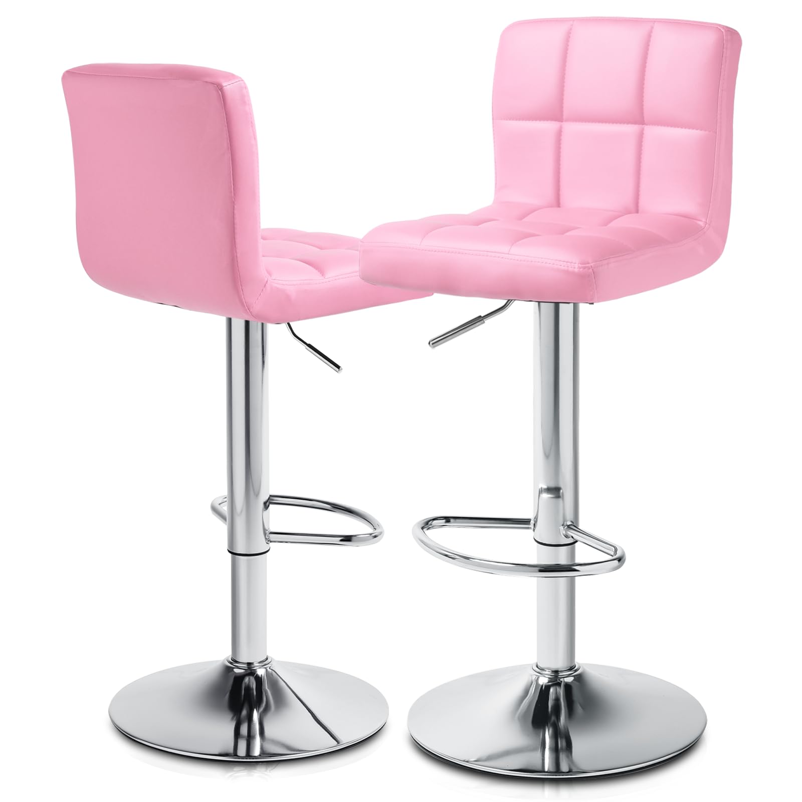 Amazon.com : MoNiBloom Bar Stools Set of 2 PU Leather Swivel Counter ...