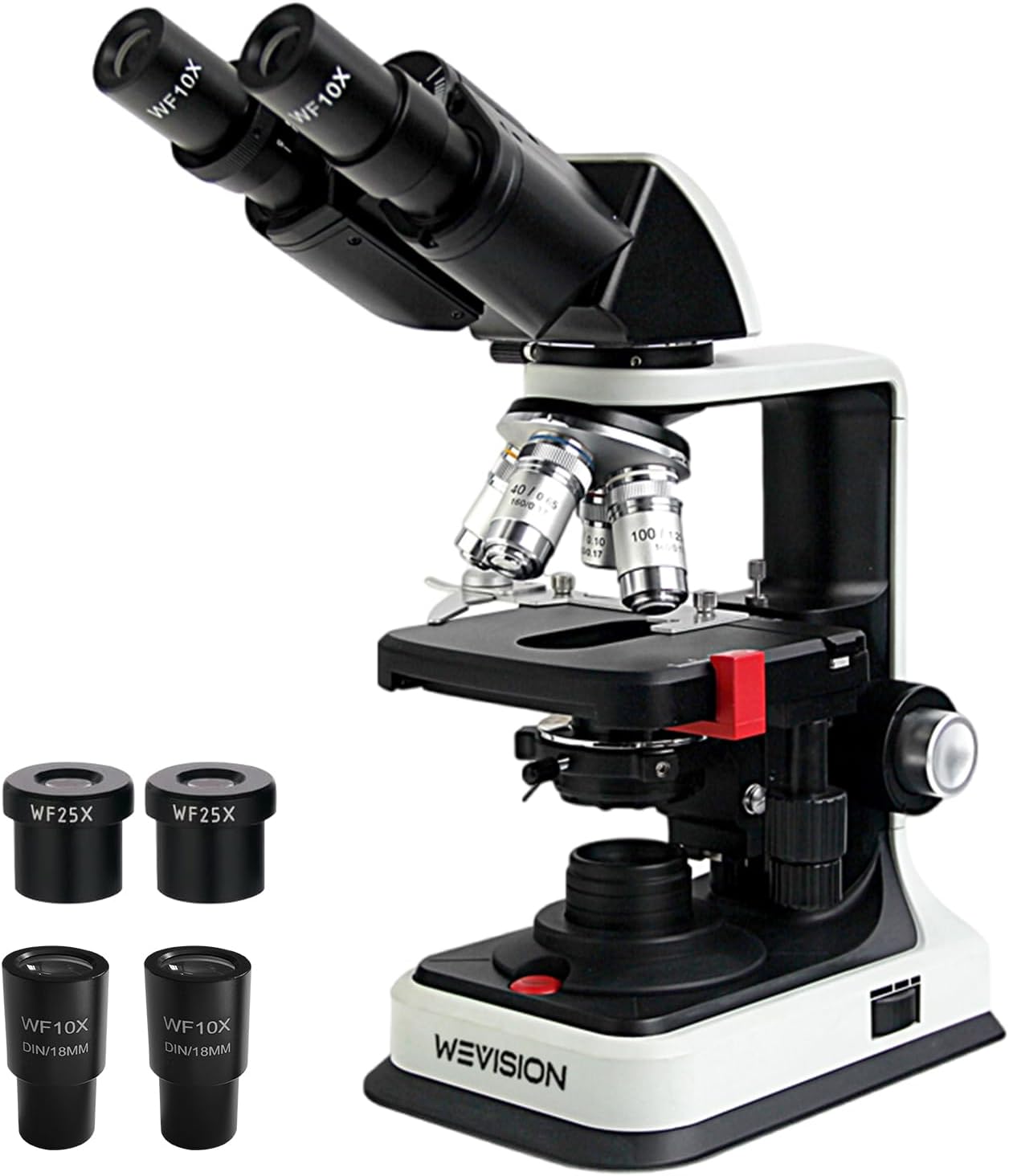 Amazon.com: [Dual Power Supply] Compound Binocular Microscope 40X-2500X ...