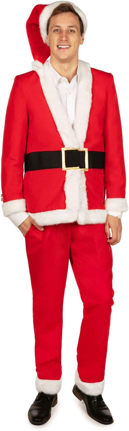 Amazon.com: Tipsy Elves' Santa Suit Costume - Red and White Halloween ...