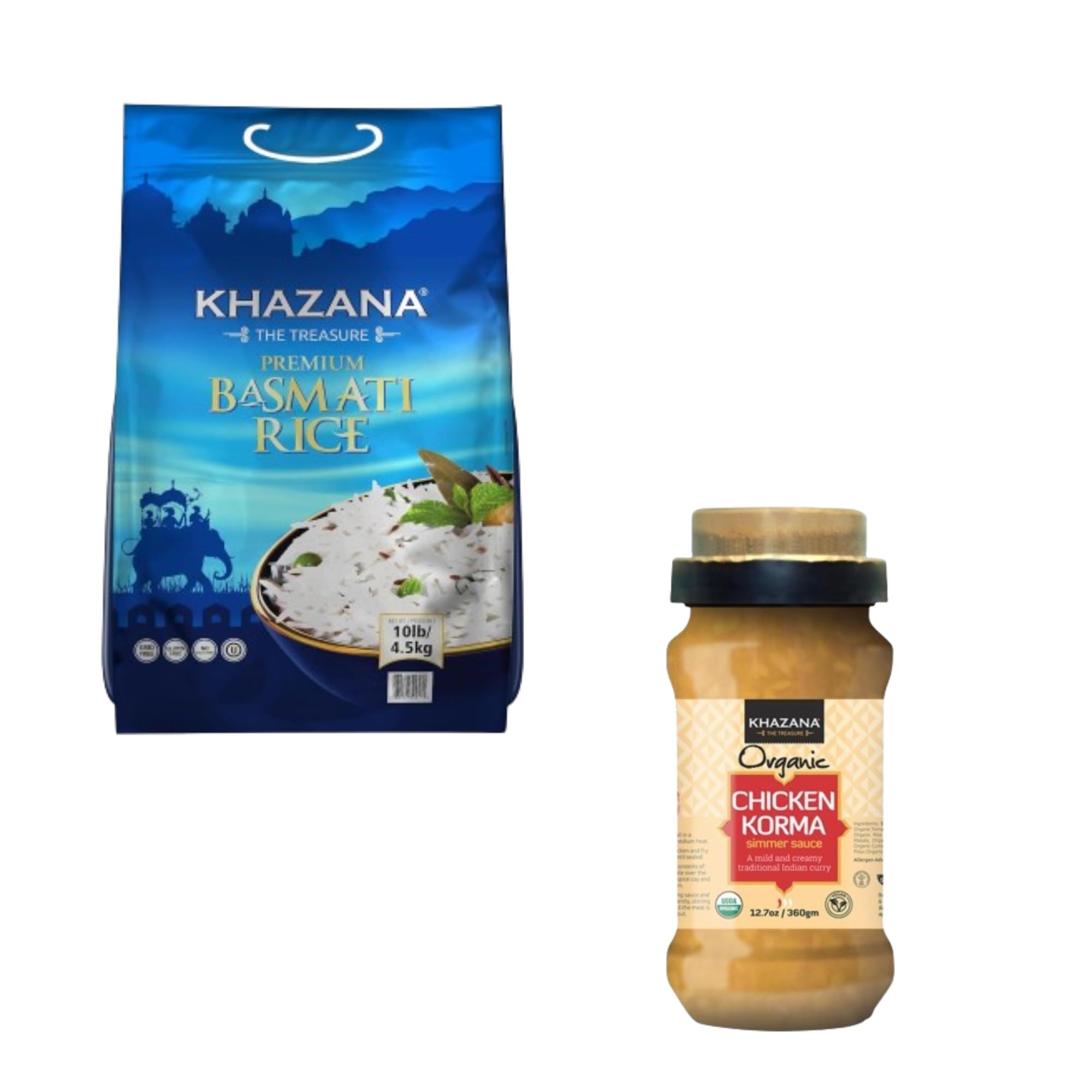 Amazon.com : Khazana Authentic Basmati Rice - 10lb Premium Basmati Rice ...