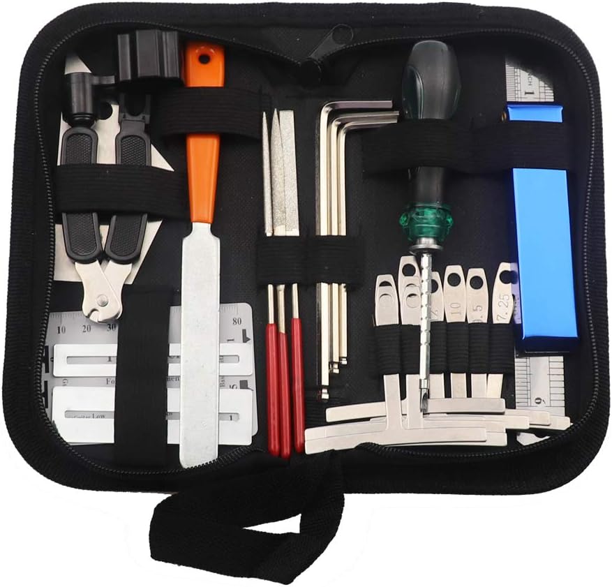 Amazon.com: Guitar Tool Kit Repairing Maintenance Tools String ...