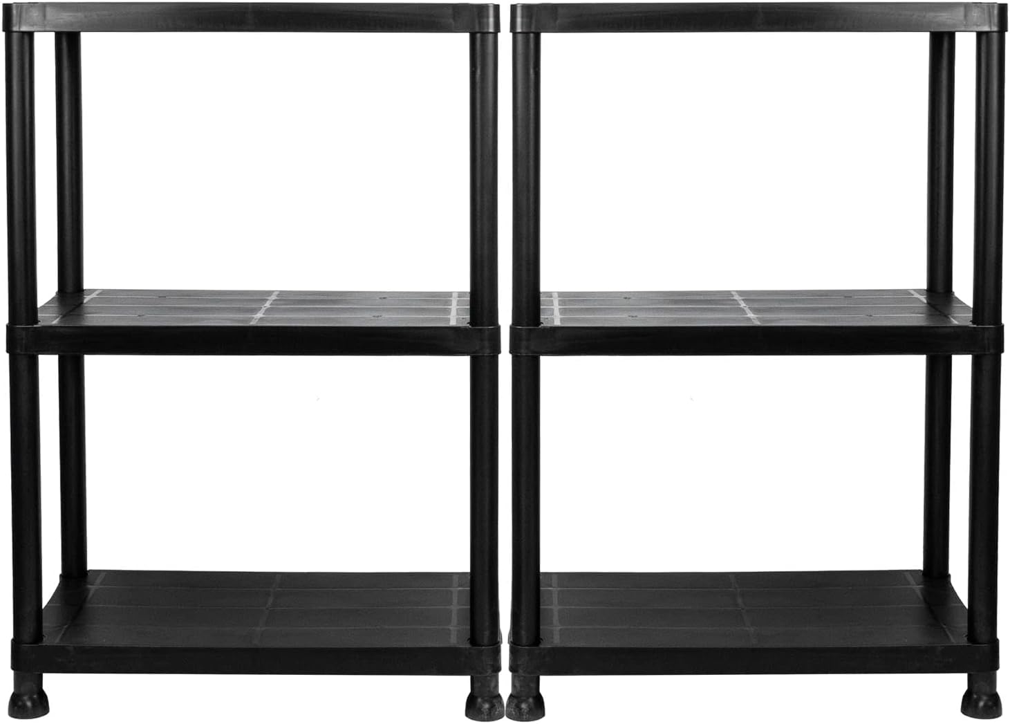 Oypla 3 Tier Black Plastic Heavy Duty Shelving Racking Storage Unit ...