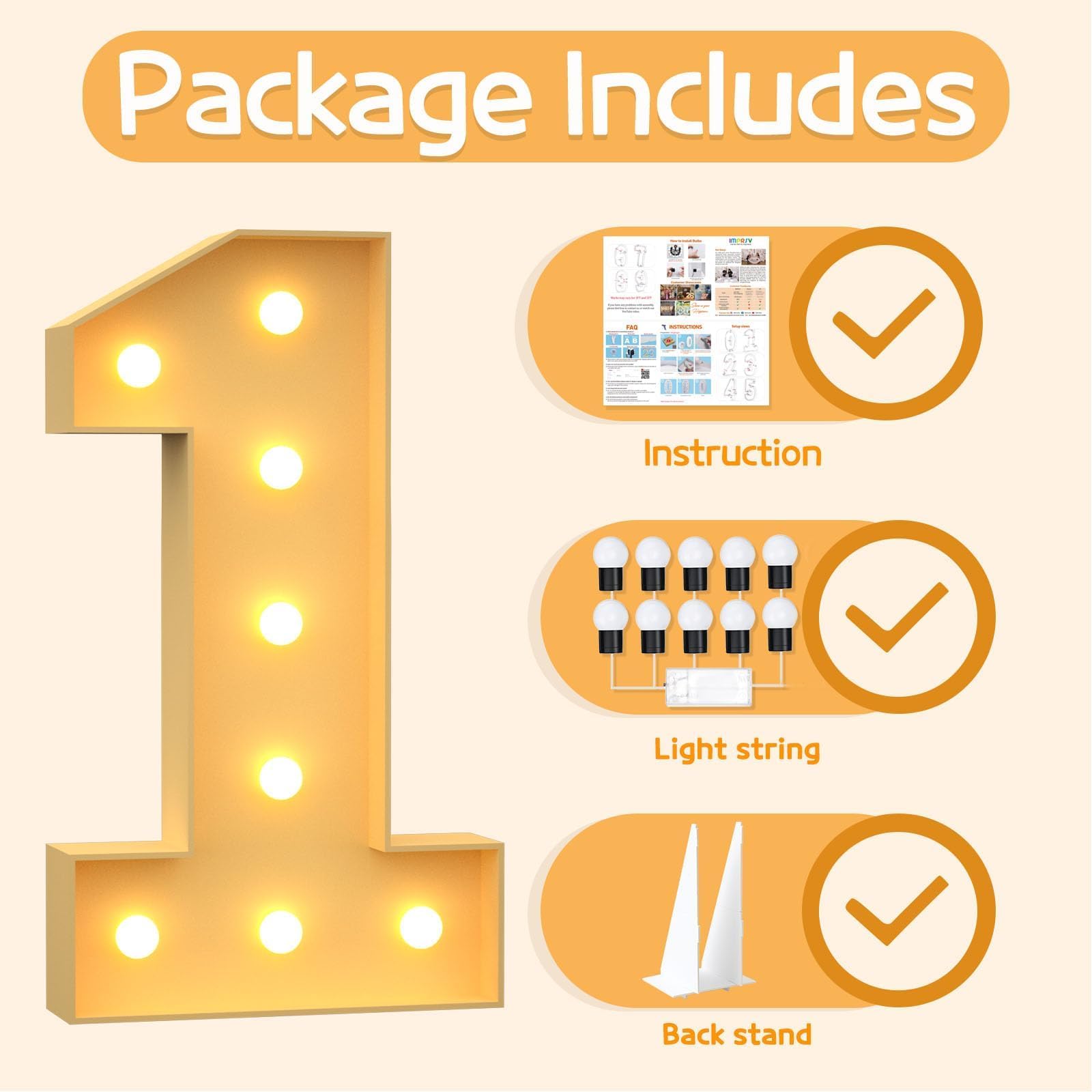 Snapklik.com : Marquee Numbers 3 Feet Tall Large Light Up Numbers 1st ...