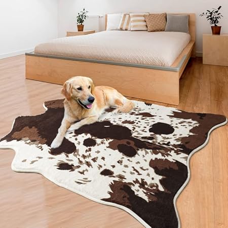 Amazon.com: MustMat Cute Cow Print Rug Fun Faux Cowhide Area Rug Nice ...