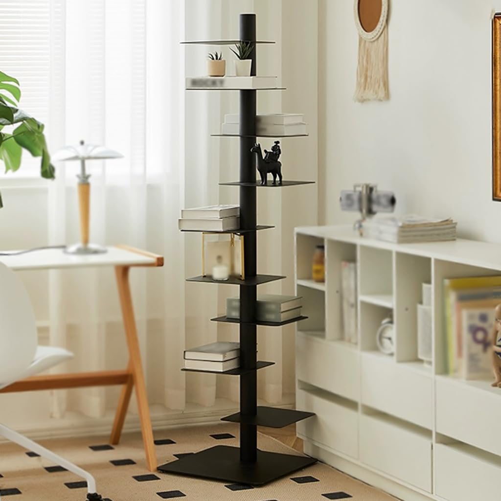 9 Tier Bookshelf Invisible Bookshelf,Height Adjustable Vertical Spine ...