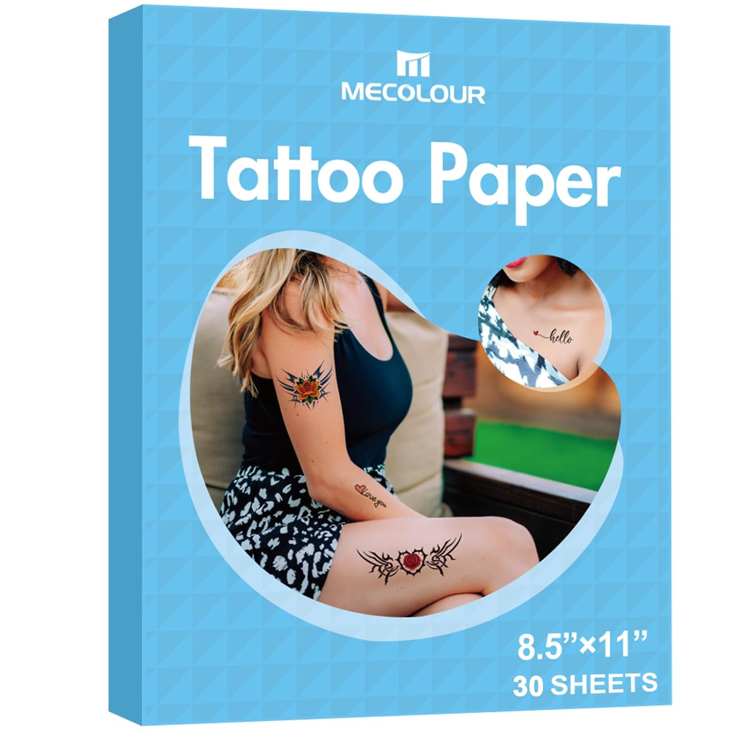 Amazon.com : MECOLOUR Printable Temporary Tattoo Paper for LASER ...