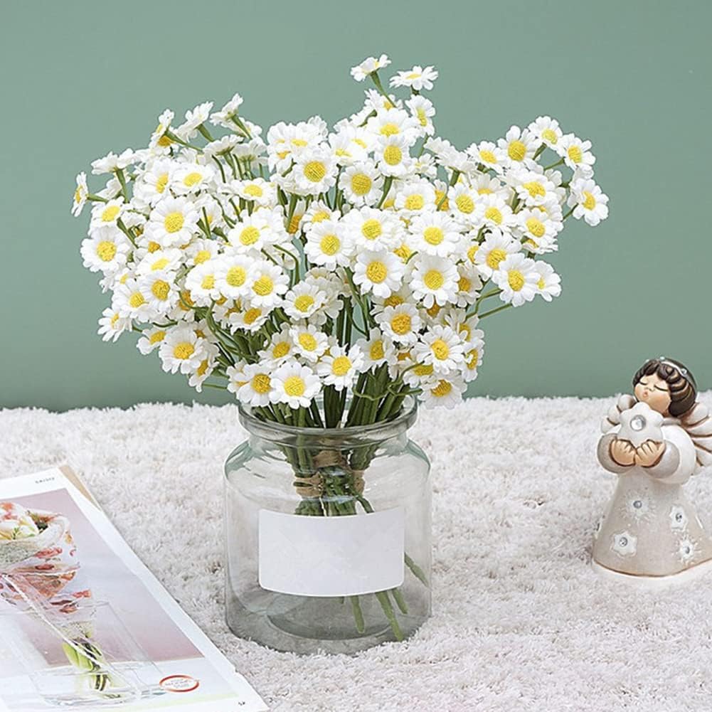 Amazon.com: UUYYEO 25 Bundles Mini Artificial Daisies Small Daisy ...