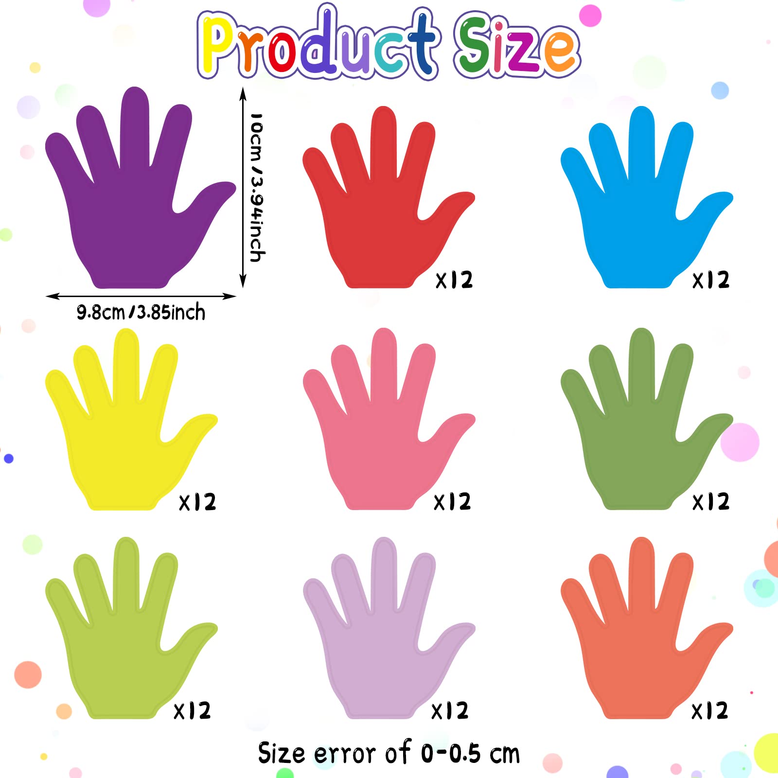 Snapklik.com : 108 Pcs Hand Cutouts Classroom Small Bulletin Board Cut ...
