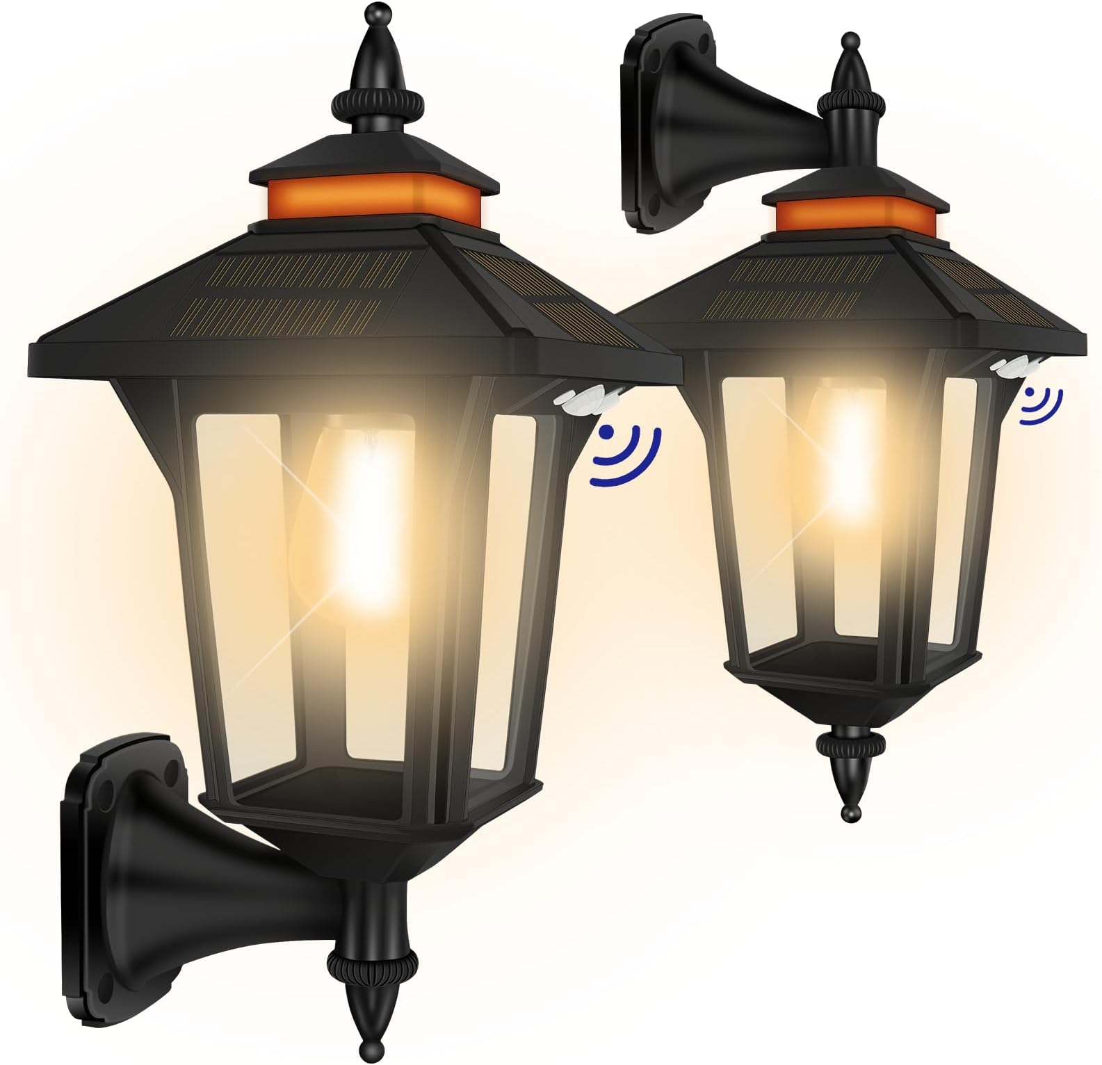 Modern Solar Wall Sconce Lights with Motion Sensor & 3 Lighting Modes ...