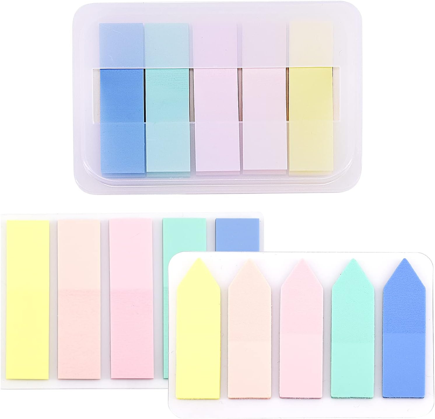300Pcs Sticky Tabs, Transparent Sticky Notes Flags Pastel Book Tabs ...