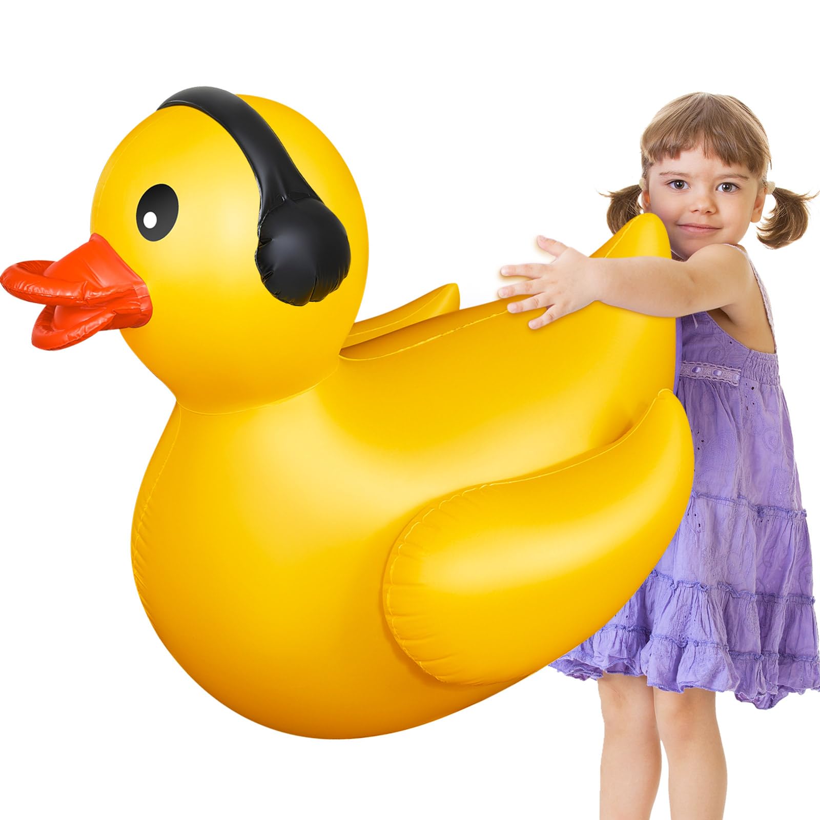Amazon.com: Hungdao 4 Feet Giant Inflatable Duck Huge Funny Rubber Duck ...