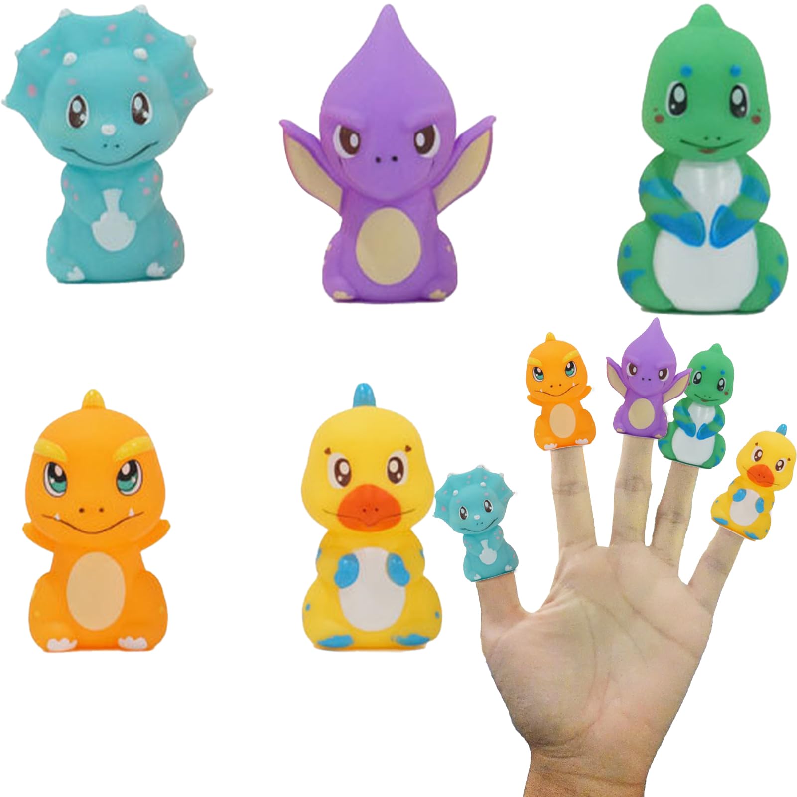 Satiskid 5 PCS Animal Finger Puppets, Cute Finger Doll Props, Dinosaur ...