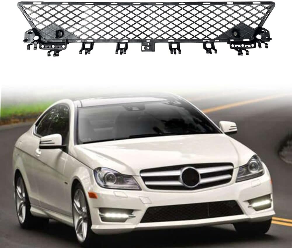 Amazon.com: DIBON AUTO 前中央保險槓格柵 適用於 Mercedes Benz C Class W204 C350 ...