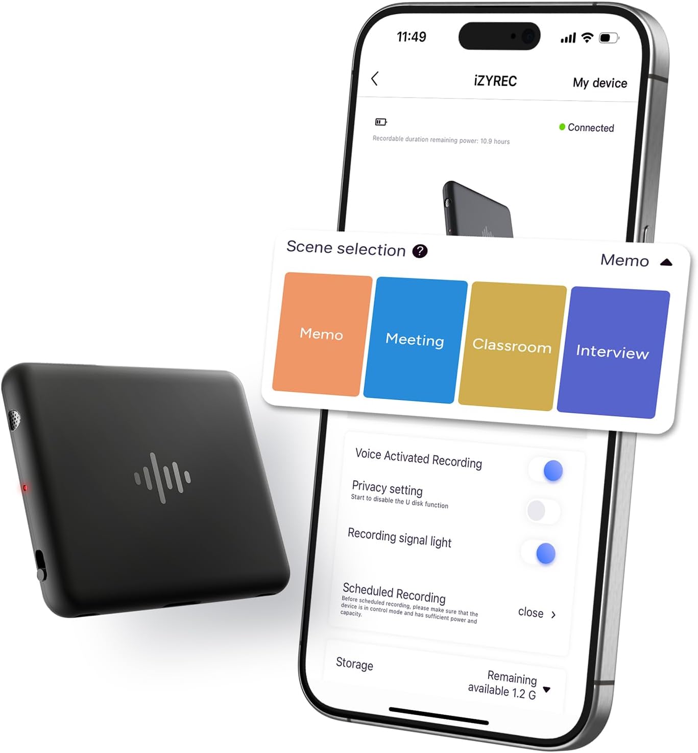 Amazon.com: K-MIC-OTG Voice Activated Recorder 64GB (4,000 Hours) Long ...