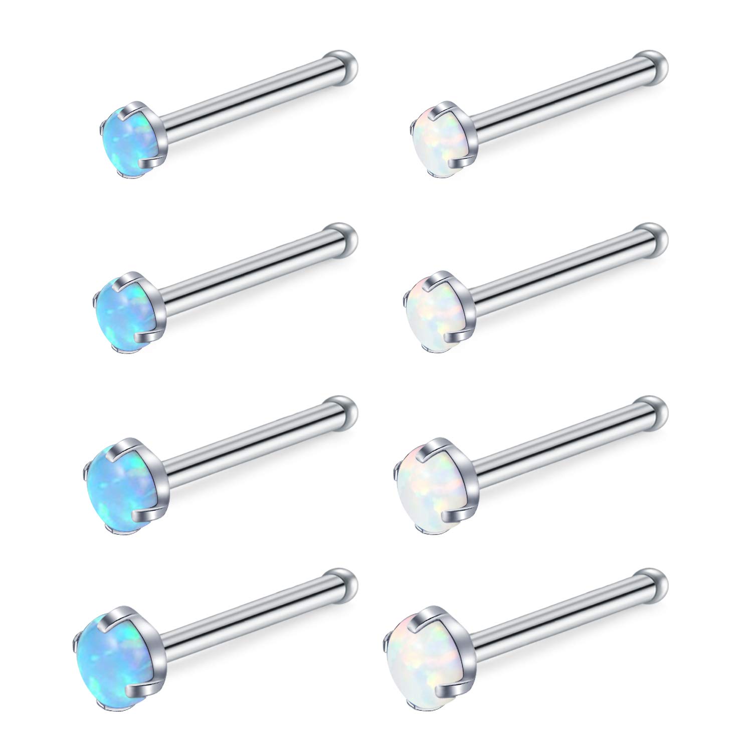 Snapklik.com : 18G Stainless Steel Nose Rings Studs L-Shaped Screw Nose ...