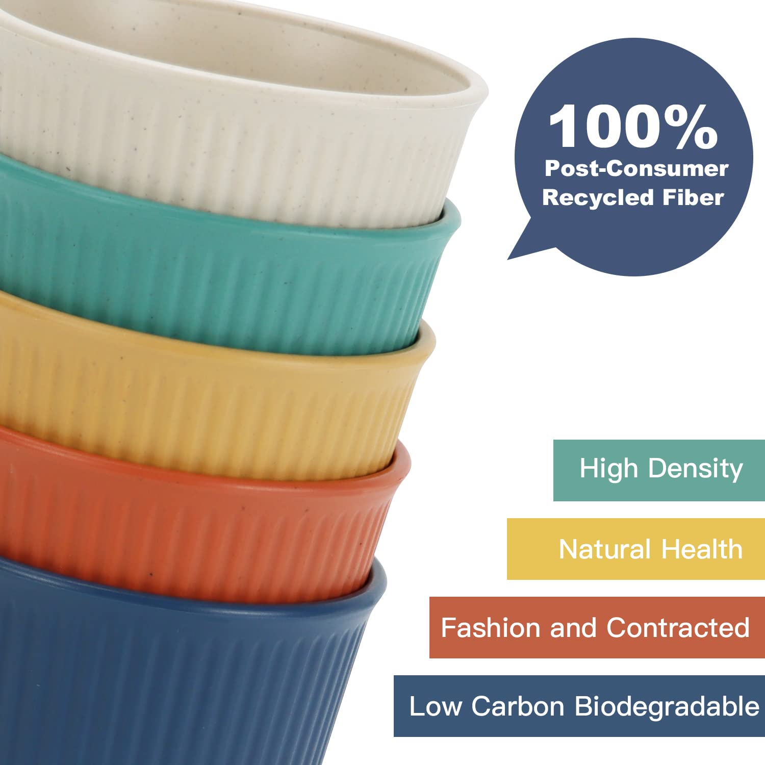 Snapklik.com : Homienly Drinking Cups Stackable Wheat Straw Cups 6 PCS ...