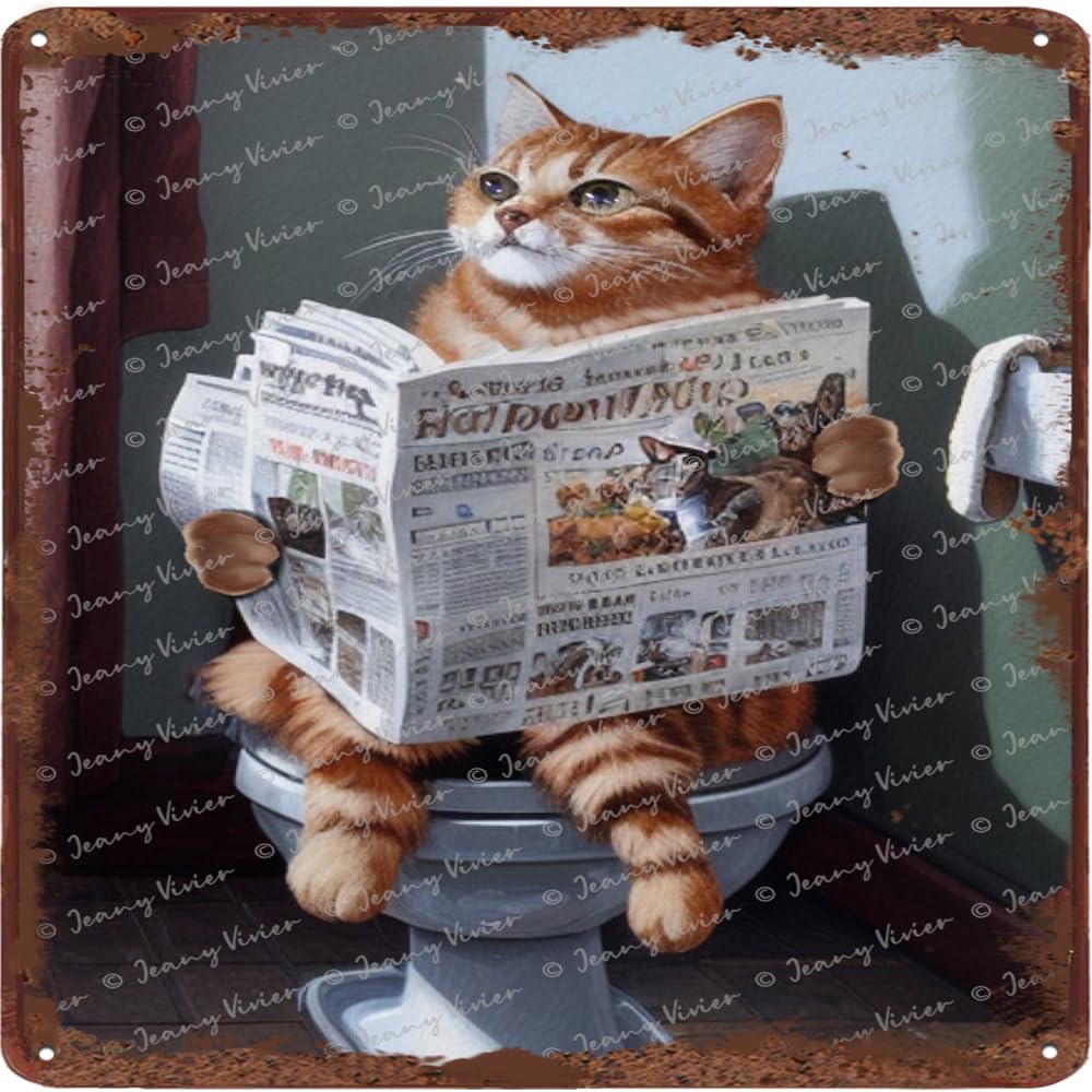 Cat Reading Newspaper