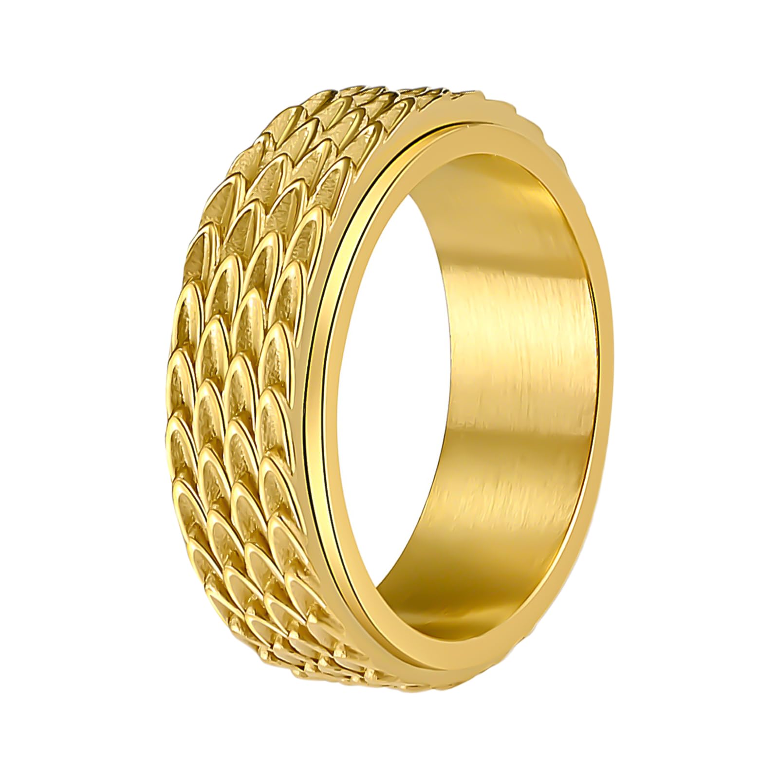 Snapklik.com : Dragon Scale Anxiety Ring For Men Cool Stainless Steel ...