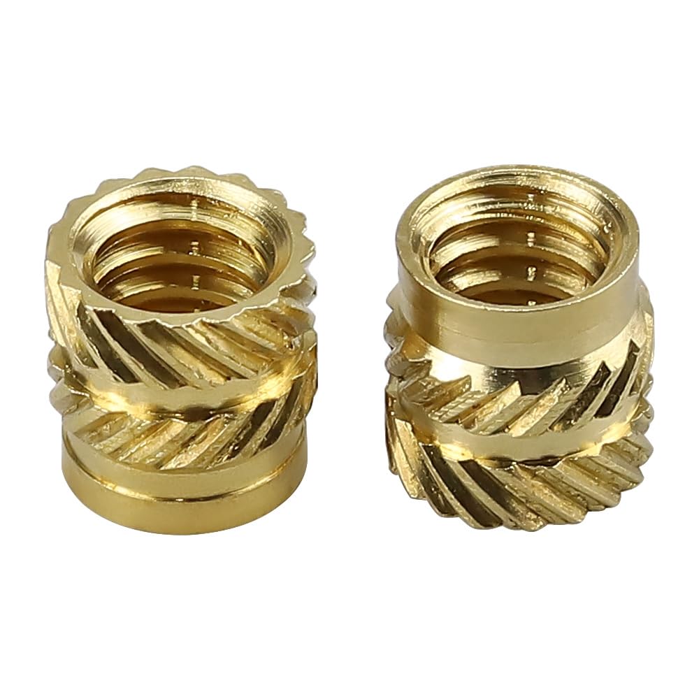 Snapklik.com : 100-pack M4 X 6L X 6.5D Brass Threaded Inserts