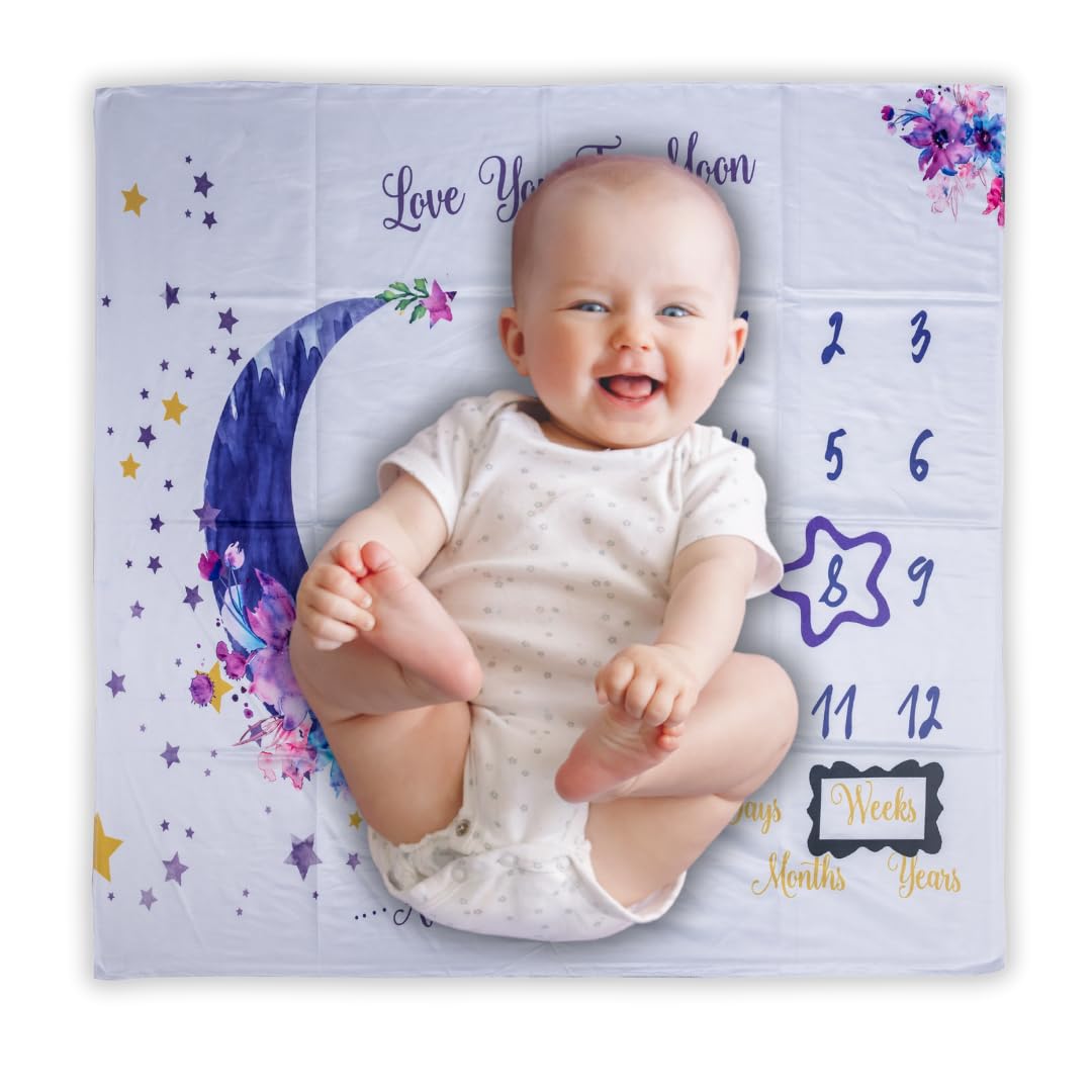 Adore Monthly Baby Milestone Blanket for Baby | Baby Monthly Milestone ...