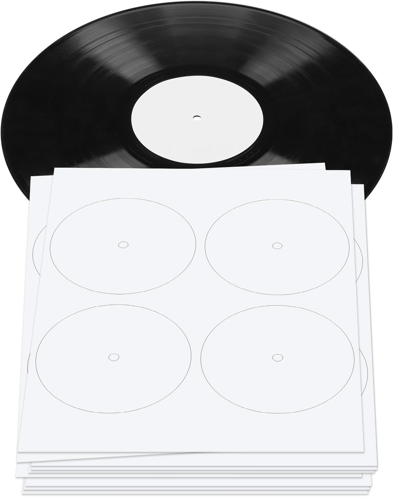 Amazon.com : Skyygemm 20 Sheets Vinyl Record Center Label with Hole for ...