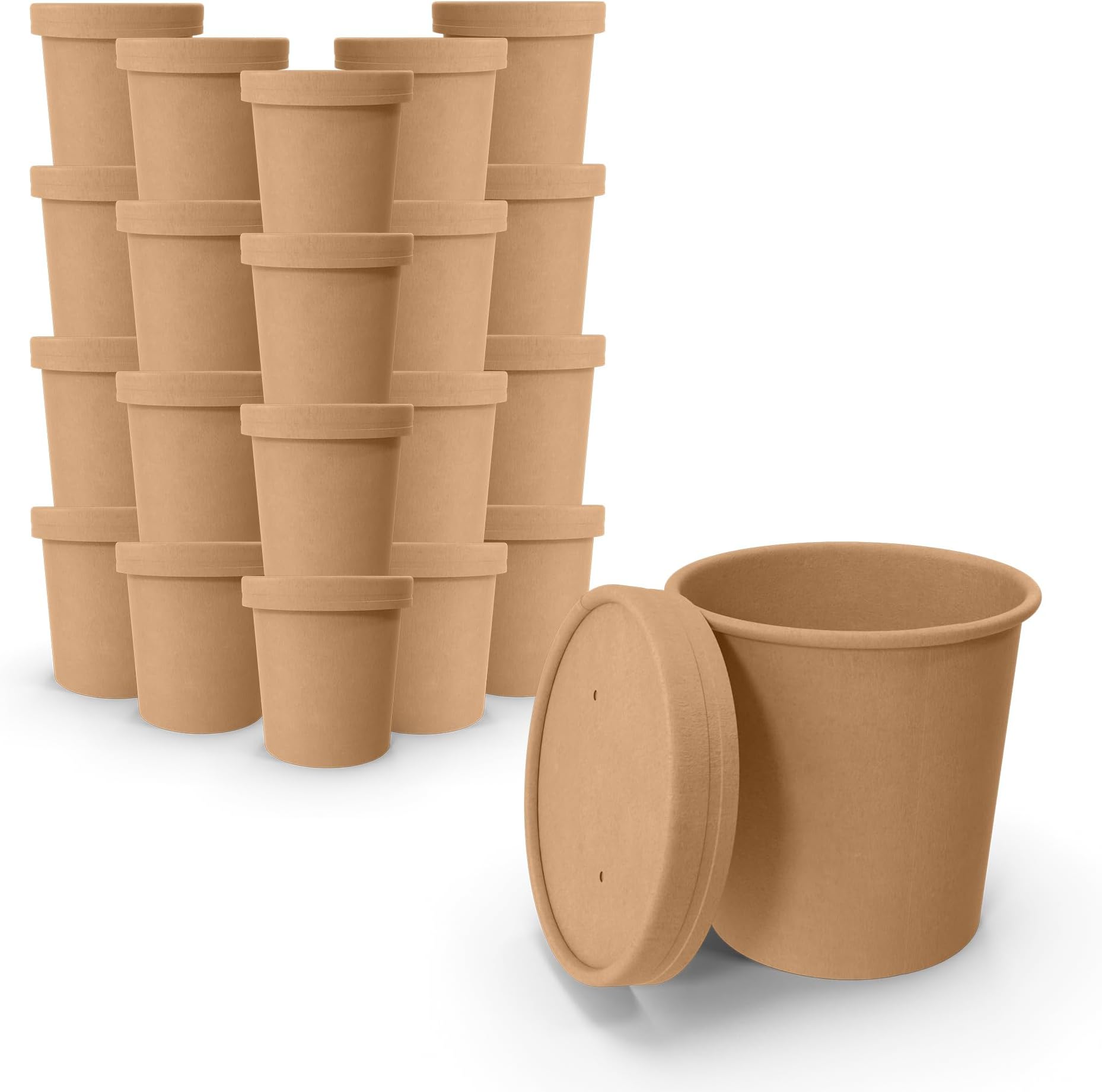 Amazon.com: KTOB [16 oz. - 50 sets] Disposable Paper Cups with Paper ...