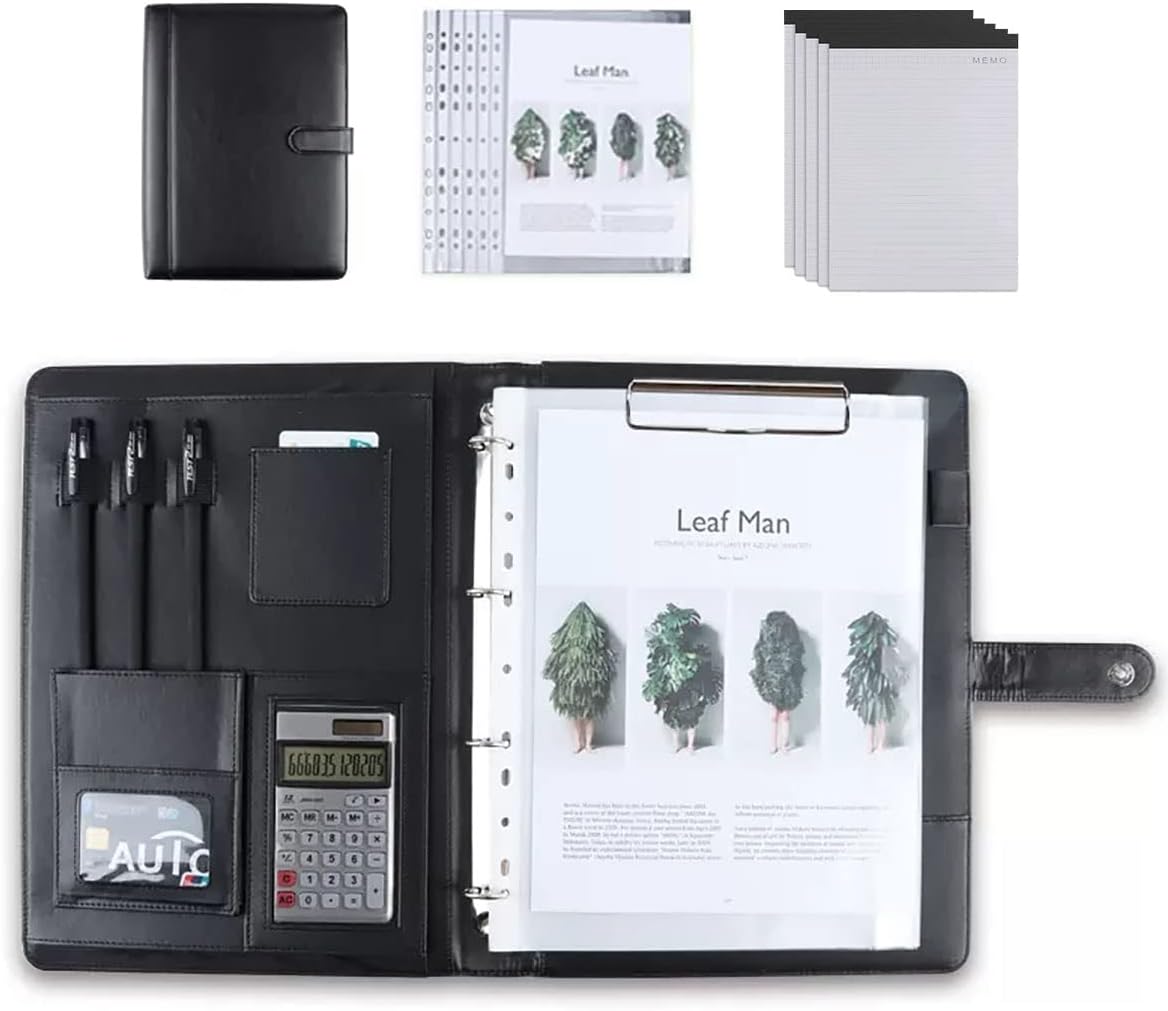 Amazon.com: document organizer folio,leather binder, Portfolio Binder ...