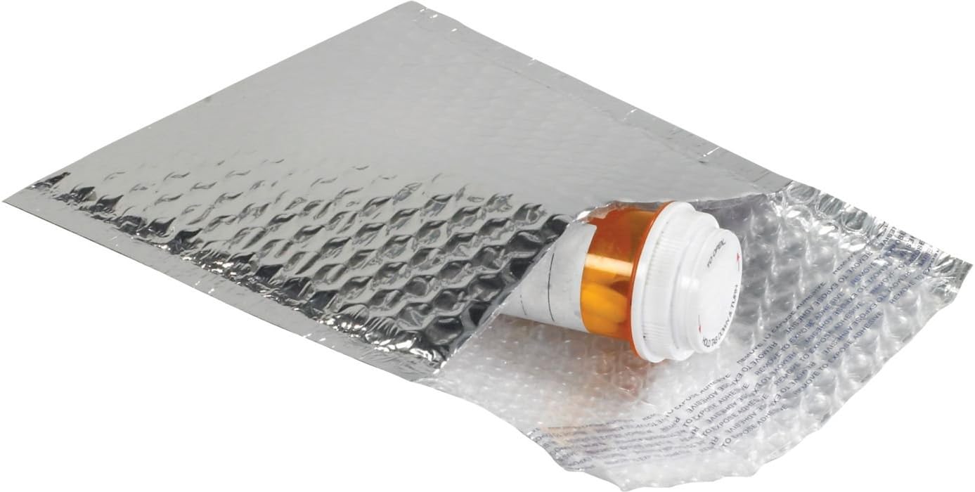 Amazon.com : 6 x 6 1/2 Cool Sheild Bubble Mailers - Silver (500 Qty ...